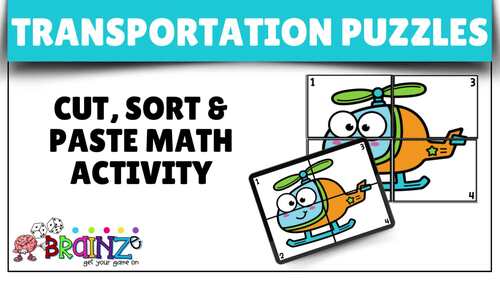 Transportation Number Sequencing Puzzles | 4-Piece Counting & Recognition