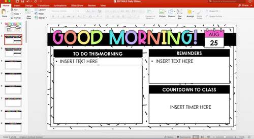 Daily Classroom Slides Templates with Reading and Math Rotation Boards