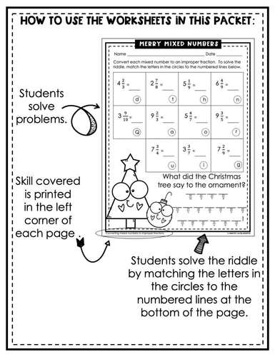 Christmas Fractions Math Riddles by Rebecca's Ready Resources | TPT