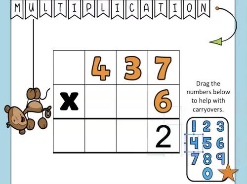 3 digit by 1 digit Multiplication Standard Form Google Slides and ...