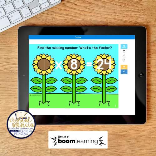 Find the Unknown Number Sunflower Themed Boom Cards™ | 3.OA.4 Digital ...