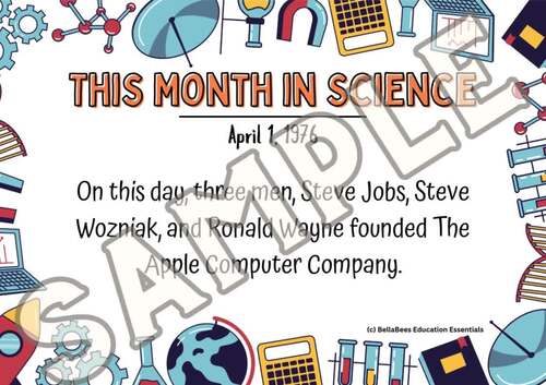 STEM Monthly Facts Posters | Engaging Science Events for the month of April