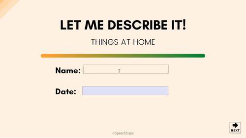 Describing Pictures | HOME | NO PRINT | Speech therapy by Speech Steps