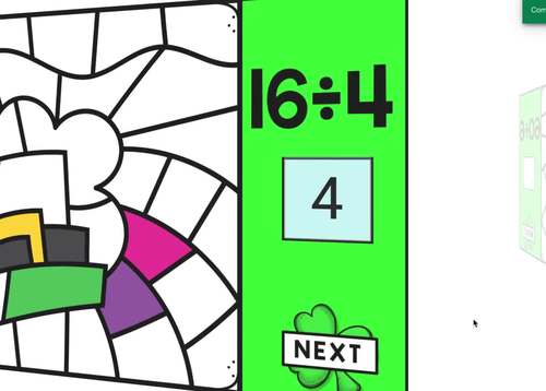 St Patricks Day Division Fact Fluency Practice Digital Math Boom Cards