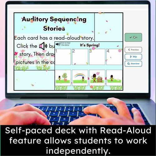 Auditory Memory - Sequencing - Spring Theme Stories - Boom Cards