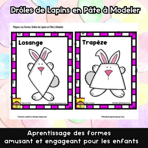 Pâques. Les Formes. Drôles de Lapins en Pâte à Modeler | TPT