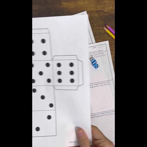 Finding Slope from Two Points Dice Activity and Reference Sheet|Partner ...