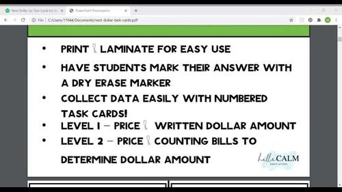 Next Dollar Up Task Cards - Easy Data! by Hello Calm Education | TpT