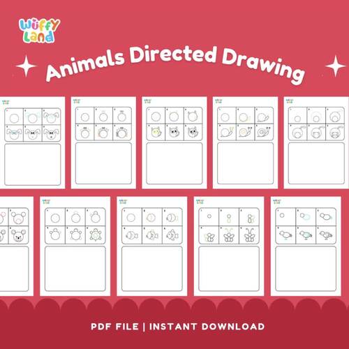 Animals Directed Drawing Worksheets | Step-by-Step Drawing Fun for Kids ...