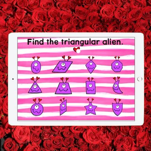 Find the Valentine Shapes | BOOM CARDS with audio | TRIANGLE | TPT