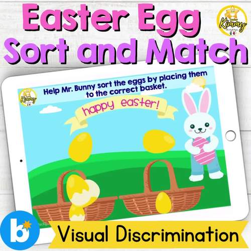 Easter Egg Sort and Match Visual Discrimination Boom Cards by Teacher Kimmy