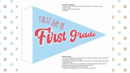 Printable Elementary School Pennant Flag Bundle, DIY Back to School ...