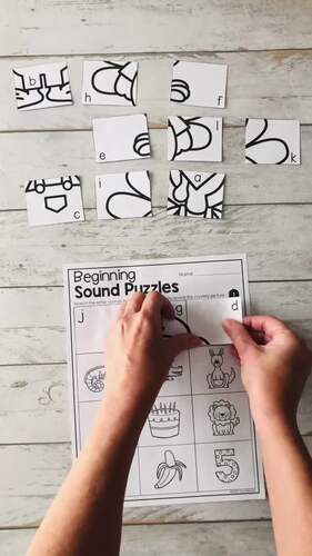 Mystery Hidden Picture Puzzles for Beginning Sounds - Thanksgiving Themed