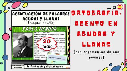 Spanish Accent Marks Practice | Agudas y Llanas | Digital Game | Pablo ...