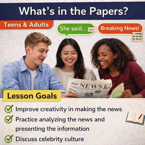 ESL Reported Speech & News Analysis Lesson for Teens & Adults | Headlines