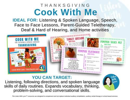 THANKSGIVING Cook With Me Listening and Language DHH Hearing Loss