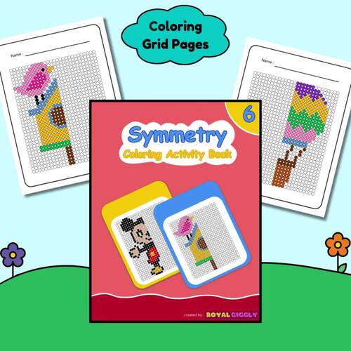 Line of Symmetry Coloring Activity | Digital Math Mosaic Art | Grid ...