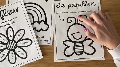 Spring Breathing Tracers // French Kindergarten Mindfulness | TPT