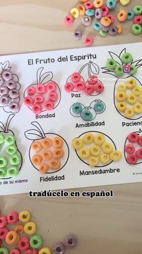 Fruit of the Spirit Fruit Loop Snack Mat Activity English AND Spanish ...