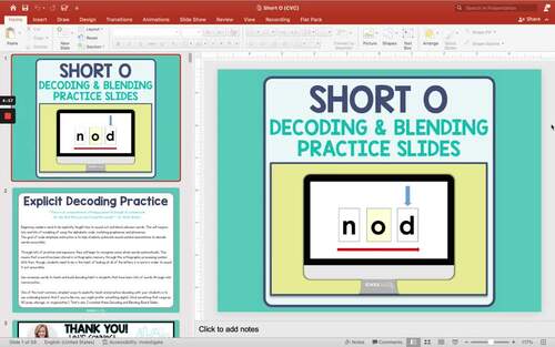 Decoding and Blending Board Slides - Short O - CVC Words by School and ...
