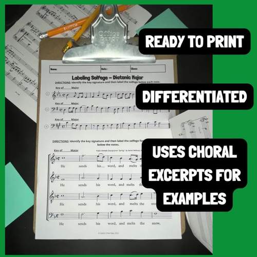 Labeling Solfege Worksheets for Middle School Choir and High School ...