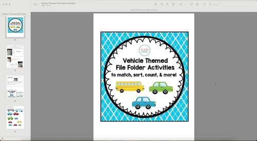 Vehicle Themed File Folder Activities SET 2 by The Autism Helper