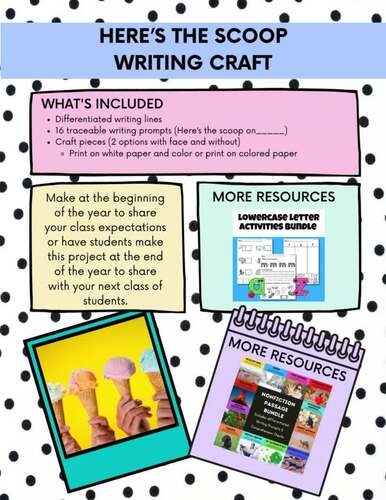 Here's The Scoop Writing Craftivity - Writing Prompts & Craft Back to ...