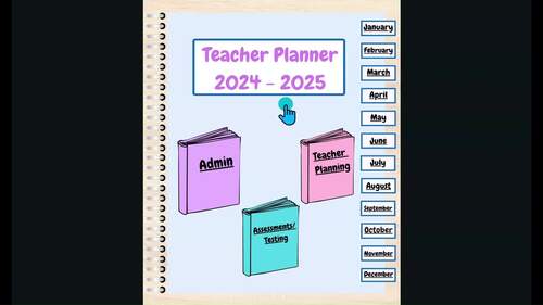 Digital Teacher Planner 2024 - 2025 PDF & Editable Copy for Google Slides