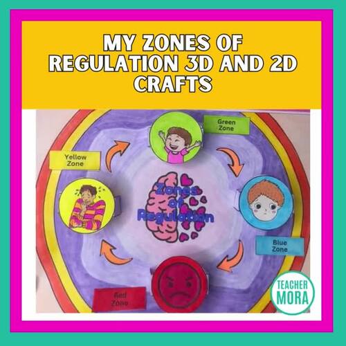 3D & 2D Zones of Regulation Crafts (5 Crafts) | SEL | Emotions Activity