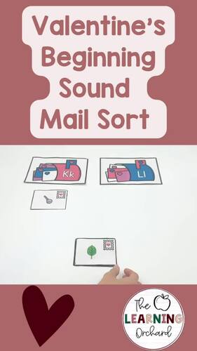 Valentines Alphabet Mail Sort for February Initial Beginning Sounds