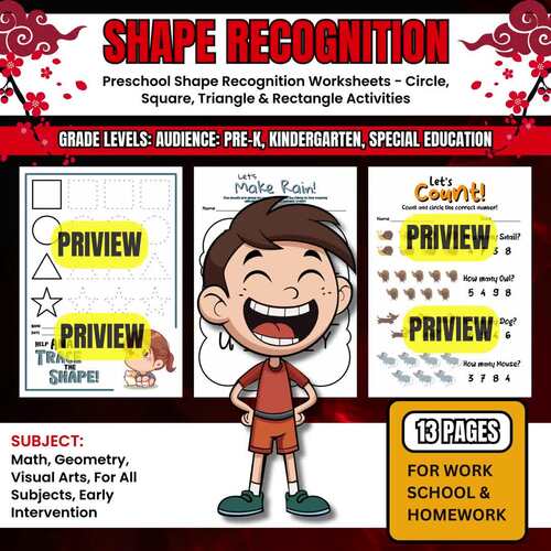 Preschool Shape Recognition - Circle Square Triangle & Rectangle