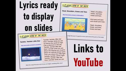 Theme Song for each week of KINDERGARTEN or FIRST GRADE: includes ...