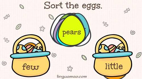 Little vs Few. Digital sorting quiz. Easter by Linguamao ESL | TPT