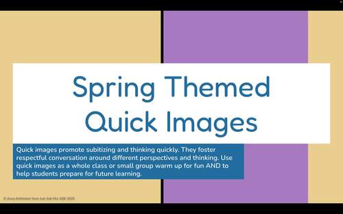 Editable Spring Subitizing Quick Images | Number Talk | Math Soft ...