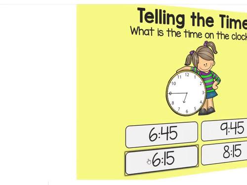 Telling the Time (Quarter to and Quarter Past) Boom Cards | TPT