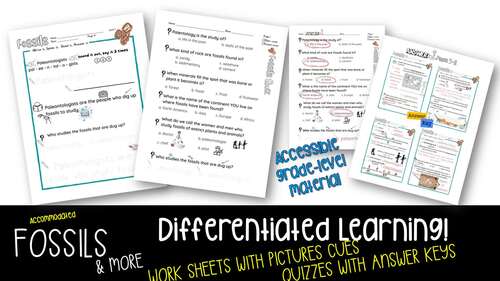 Fossil - Special Education Science - adapted, differentiated, accommodated
