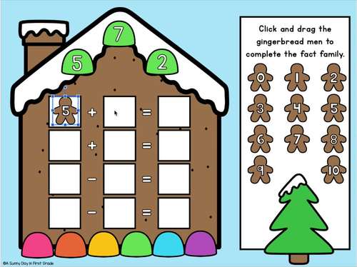 Gingerbread Fact Families for Google Slides™ by A Sunny Day in First Grade