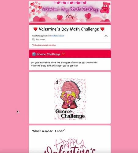 Valentine's Day Math Challenge Activity Game BUNDLE by iTeach2 | TPT