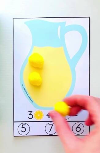 Lemonade Addition Math Center | Hands-On Summer & June Fun for Kindergarten