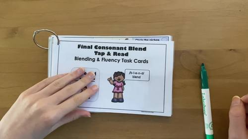 Ending Consonant Blend Tap & Read Task Cards for Phonemic Awareness ...