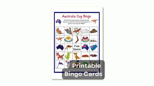 Australia Day Bingo Cards, 50 Printable Cards for Straya Day, Classroom ...