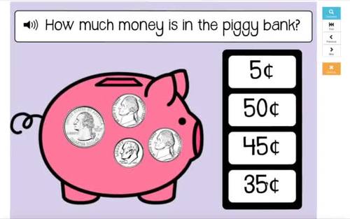 Adding Coins Digital task Boom cards money math centers activity 3rd ...