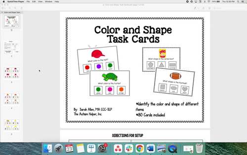 Color and Shape Task Cards by The Autism Helper | TPT