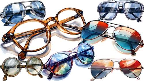 Watercolor Glasses Clipart Set of 20 Files by ArtisticTimberStudio