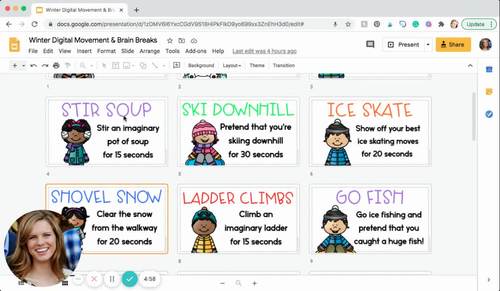 Winter Virtual Brain Breaks for Distance Learning (Winter Activities)