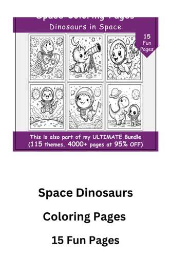 Space Dinosaurs | Creative Printable Coloring Pages for Kids | Grades K-5