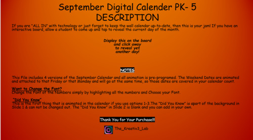 September - Digital Academic Calendar by Veronique Hunter | TPT