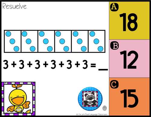 Suma repetida DIGITAL by Jorja's Dual Language Classroom | TpT