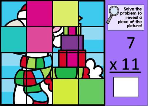 Christmas Multiplication Facts Hidden Pictures Boom Cards by 3rd Grade ...