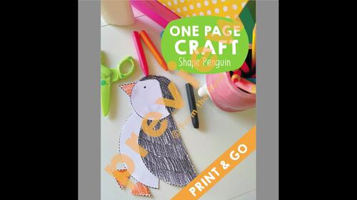 Penguin Craft with 2D Shapes by From the Pond | TPT